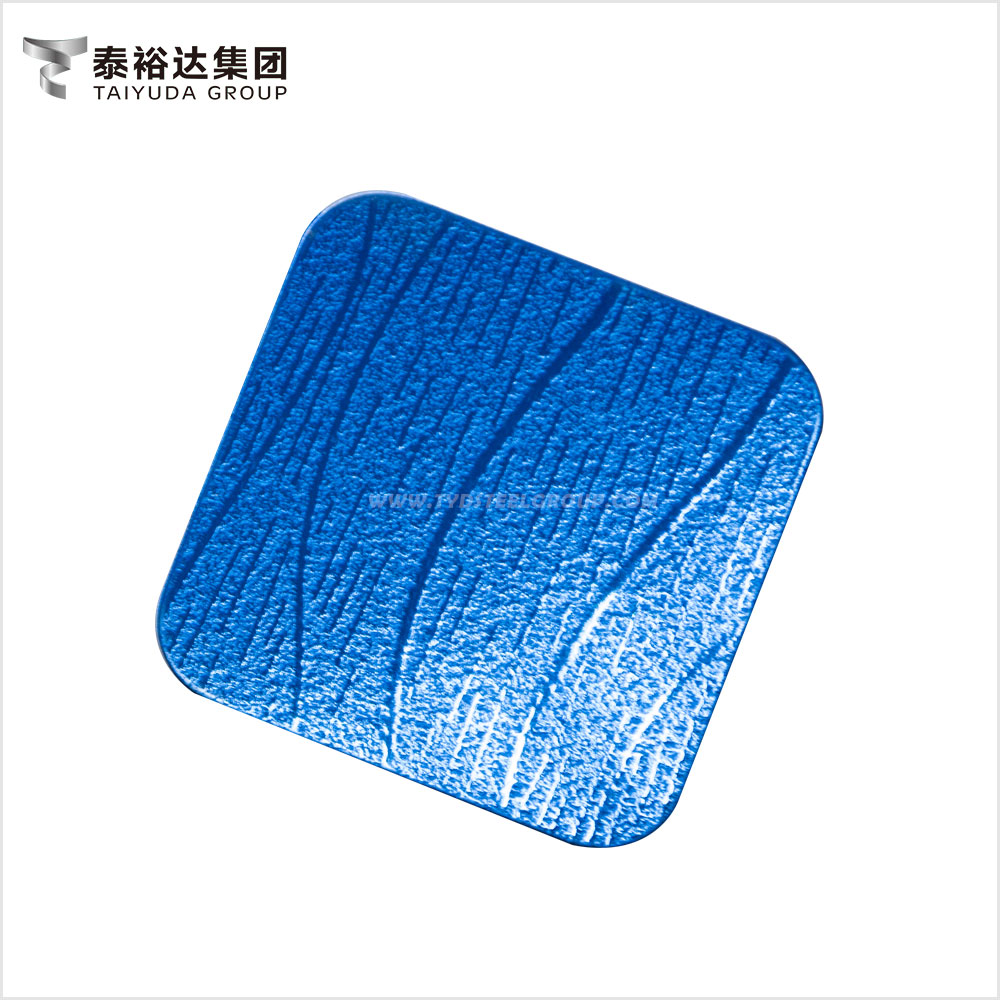 Blue PVD Color Embossed Sus304 Stainless Steel Sheet for Wall Clading ...